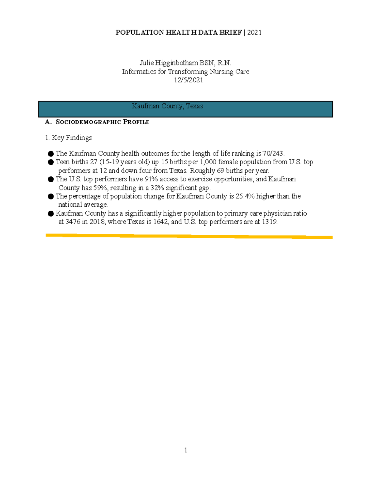 Population Health Data Brief - POPULATION HEALTH DATA BRIEF | 2021 ...