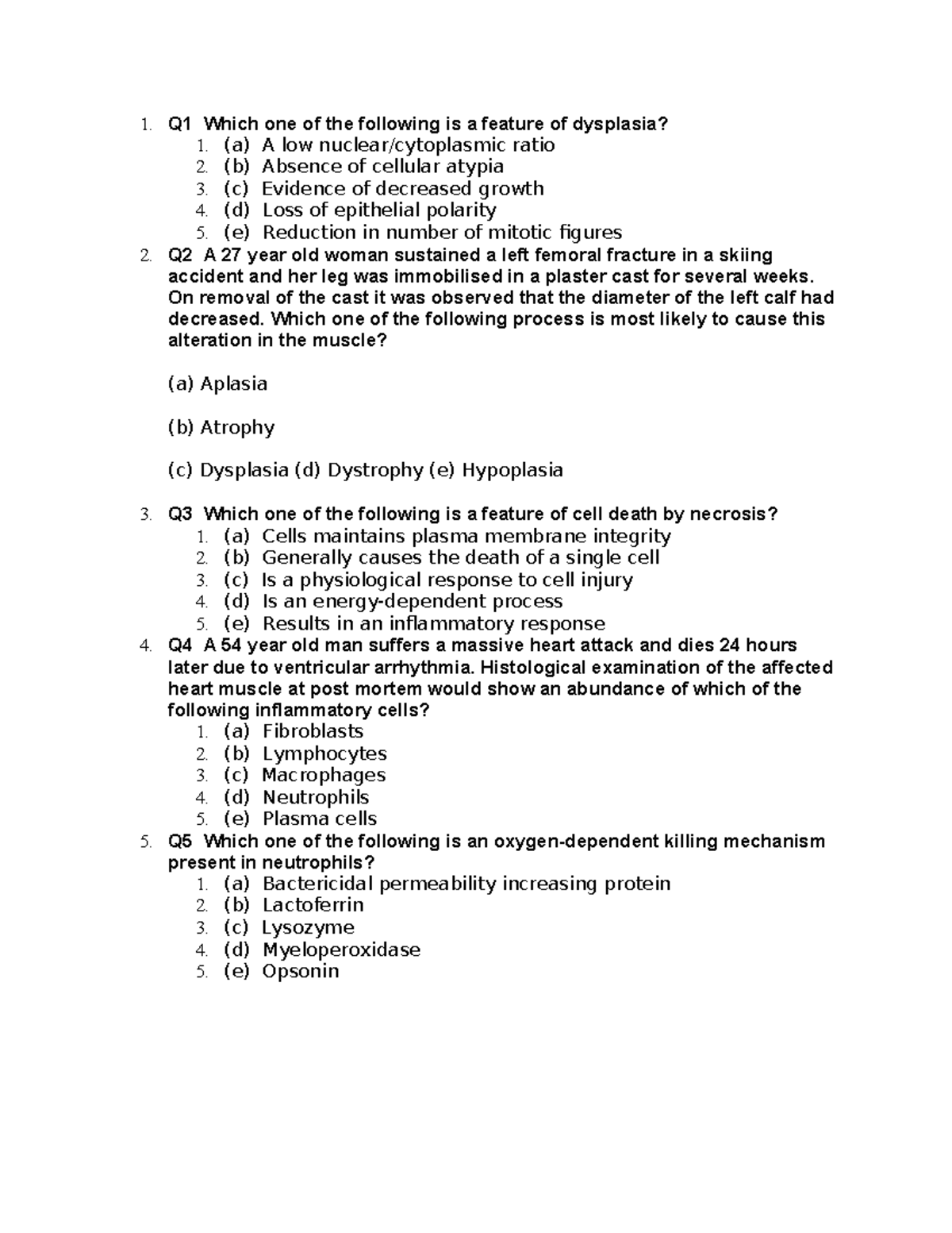 FM 2004 2020 Exam - 1. Q1 Which one of the following is a feature of ...