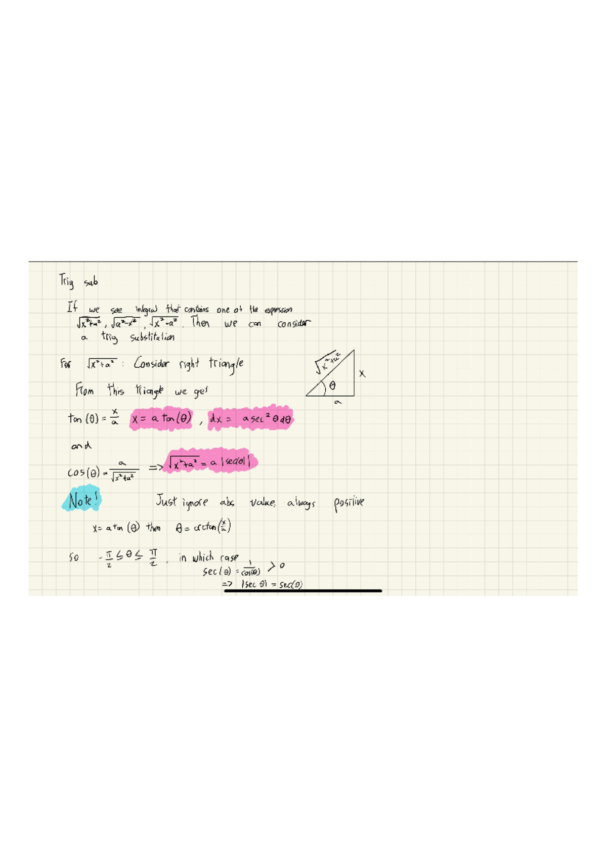 Trig substitution - Studocu