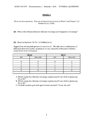 Tutorial 2 Answers - ECOS3010: Tutorial 2 (Answer Key) Question 1-5 ...