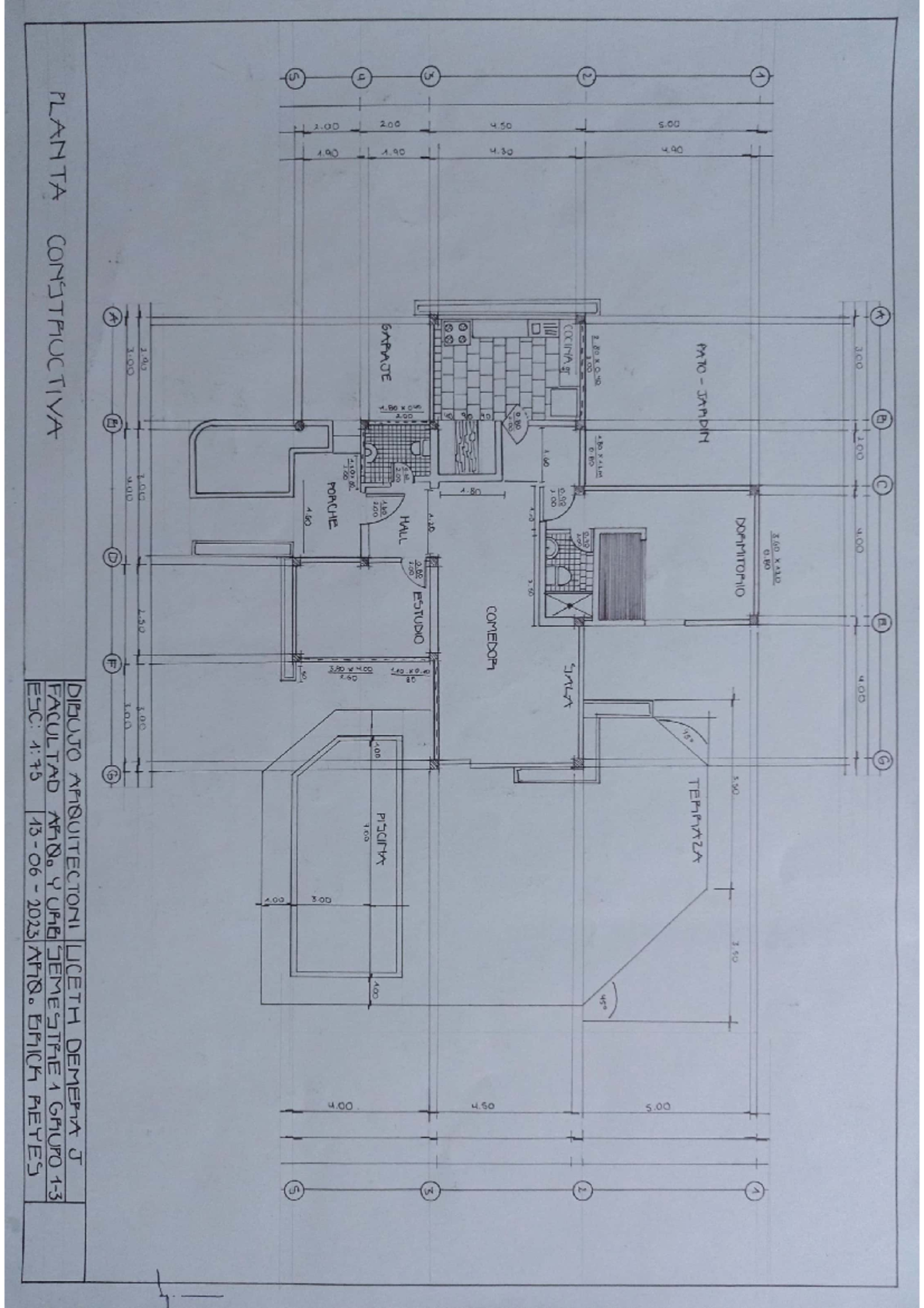 Planta Arquitectónica Constructiva - Arquitectura y Urbanismo - Studocu