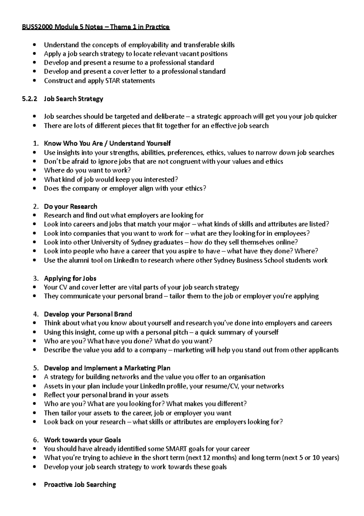 Module 5 Notes - BUSS2000 Module 5 Notes – Theme 1 in Practice ...