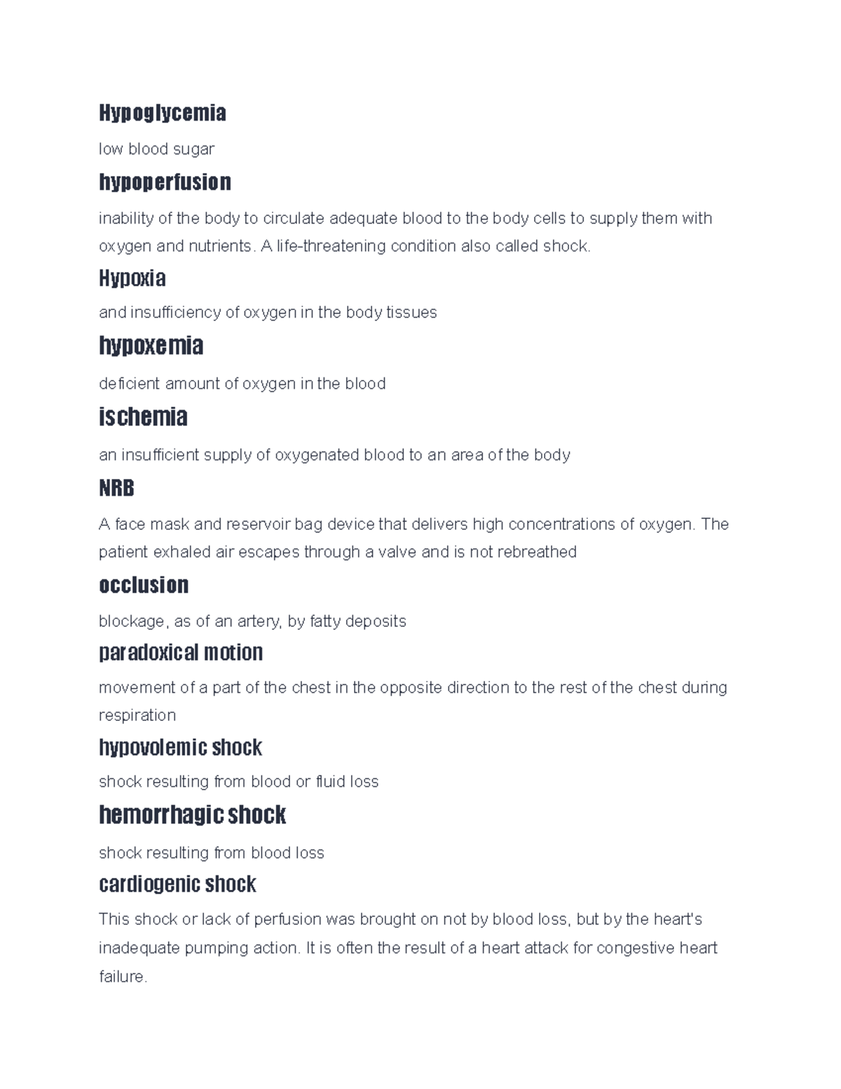 Med term; diagnosis and definitions part 2 - Hypoglycemia low blood ...