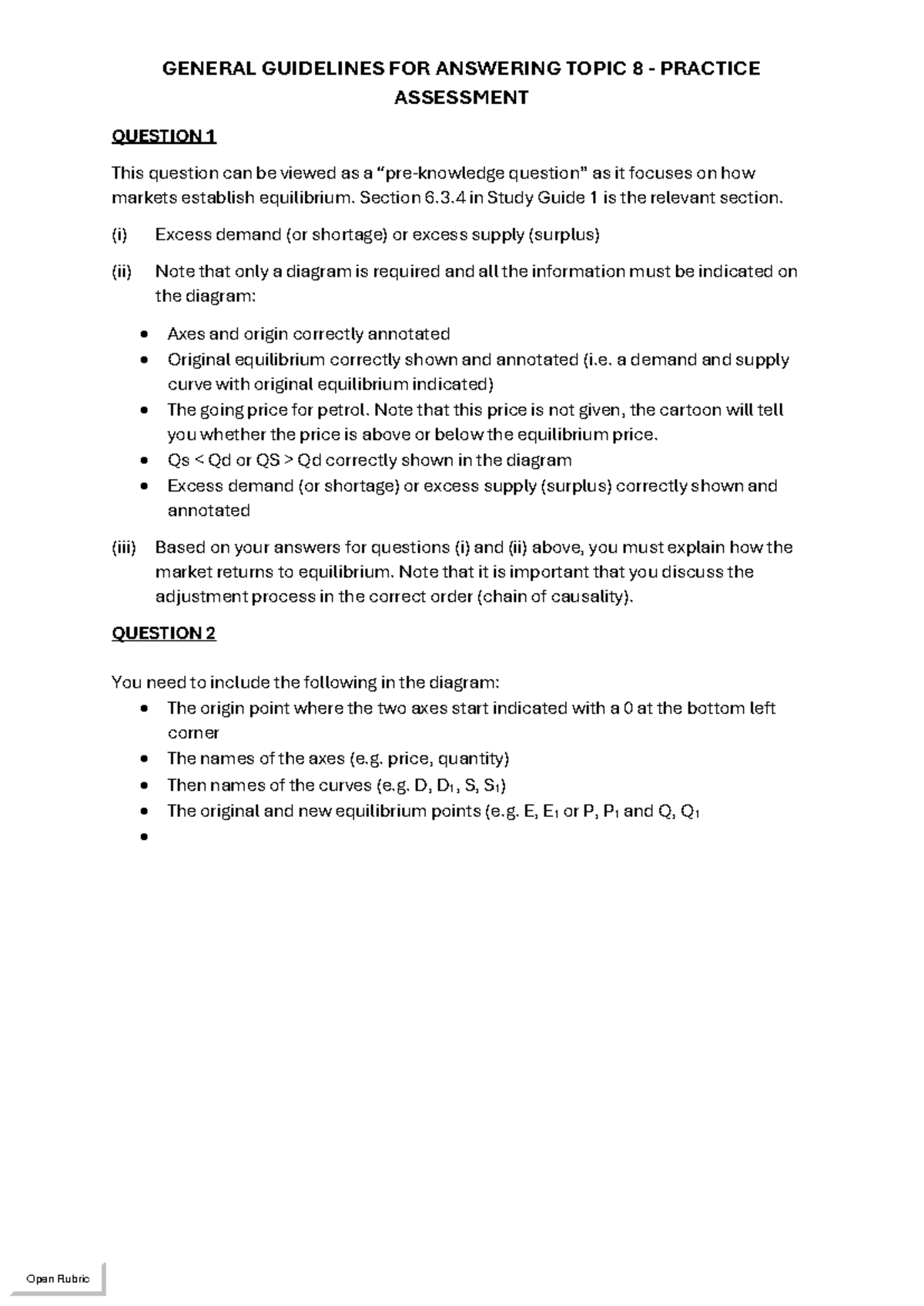 Guidelines T8 Practice Assessment - GENERAL GUIDELINES FOR ANSWERING TOPIC 8 - PRACTICE ...