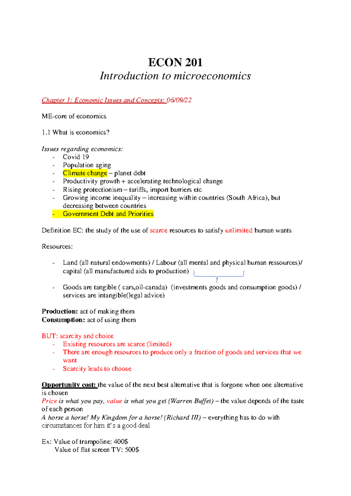 Lecture notes on chapter 1 econ 201 - Nicolas Lepage-Saucier – nicolas ...