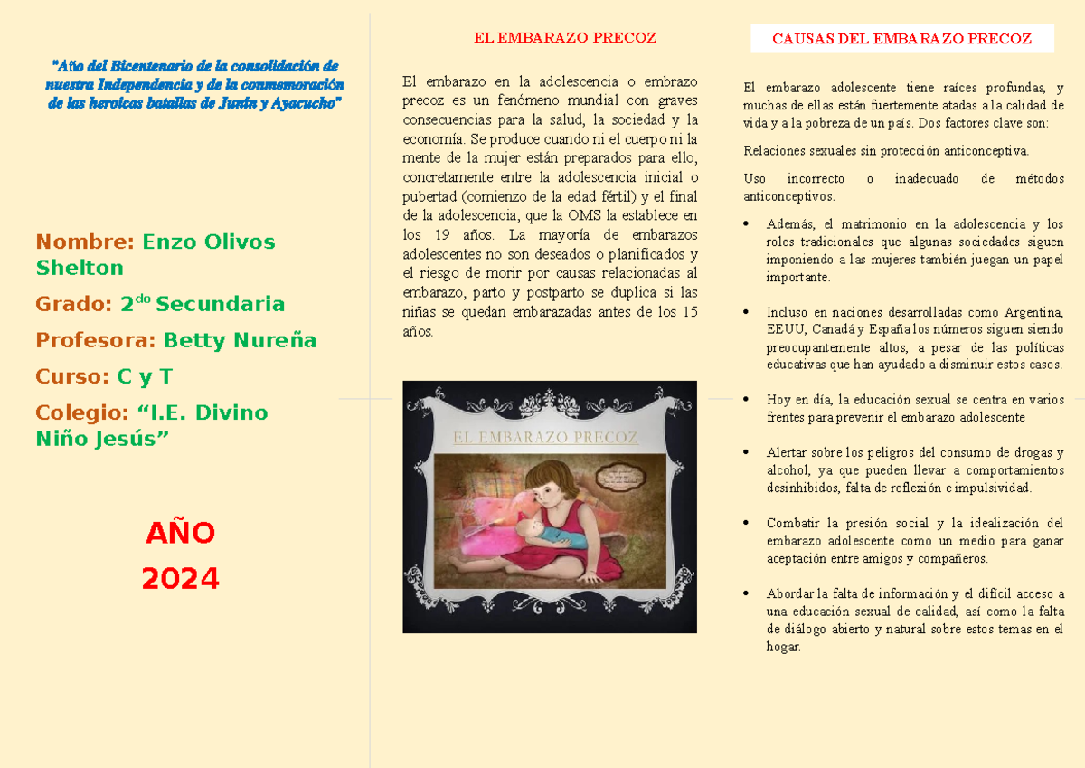 Triptico - Tríptico - “𝑨ñ𝒐 𝒅𝒆𝒍 𝑩𝒊𝒄𝒆𝒏𝒕𝒆𝒏𝒂𝒓𝒊𝒐 𝒅𝒆 𝒍𝒂 𝒄𝒐𝒏𝒔𝒐𝒍𝒊𝒅𝒂𝒄𝒊ó𝒏 𝒅𝒆 ...