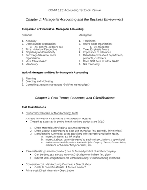 Management Accounting slides notes - MANAGEMENT ACCOUNTING – SLIDES ...