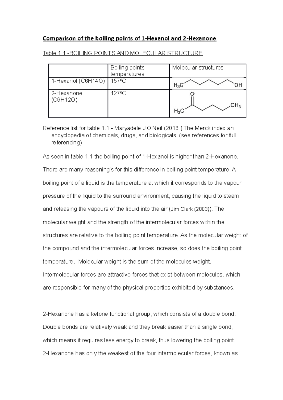 Document 123 - chemical structure - Comparison of the boiling points of ...
