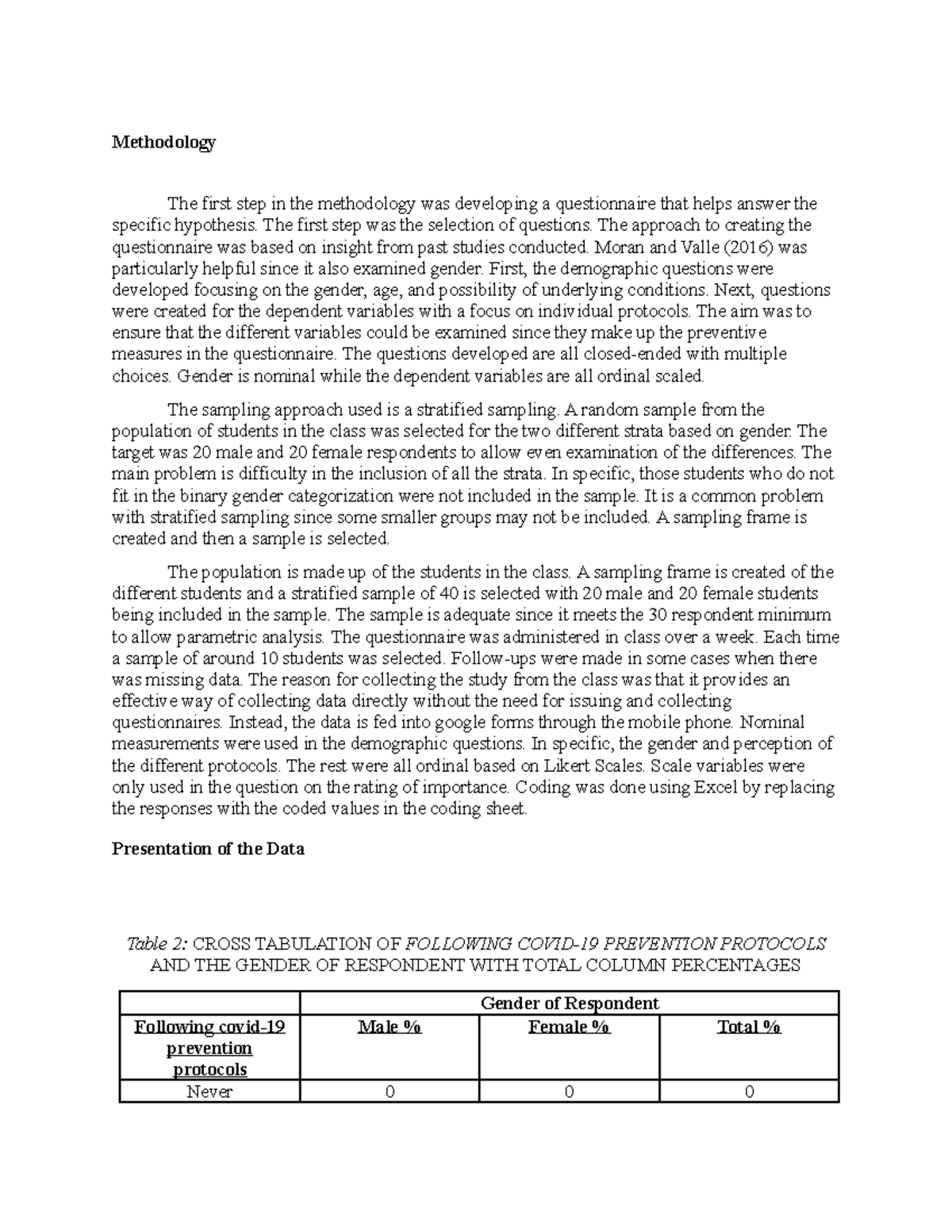 Methodology - quality assignment coursework - Methodology The first ...