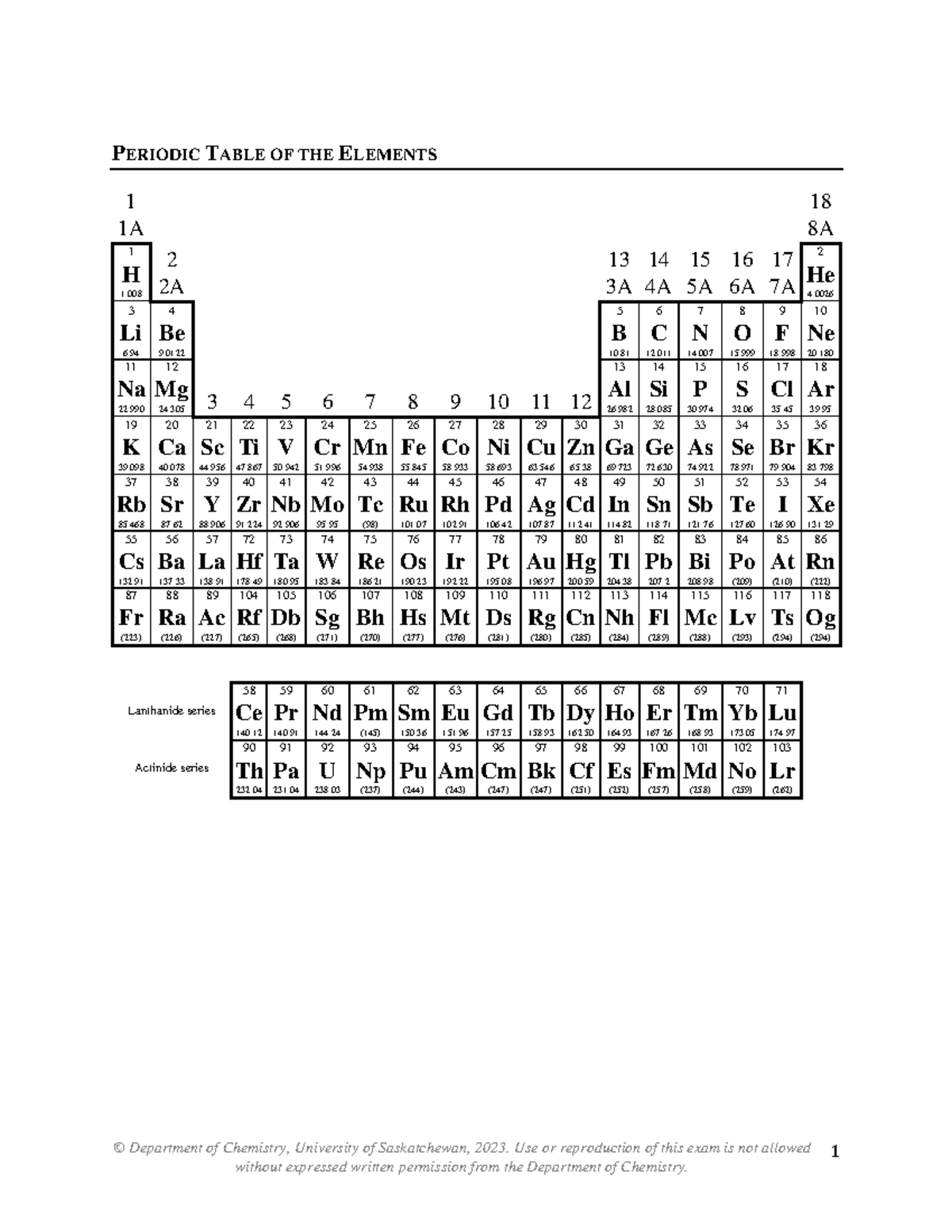 Data Sheet - © Department of Chemistry, University of Saskatchewan ...