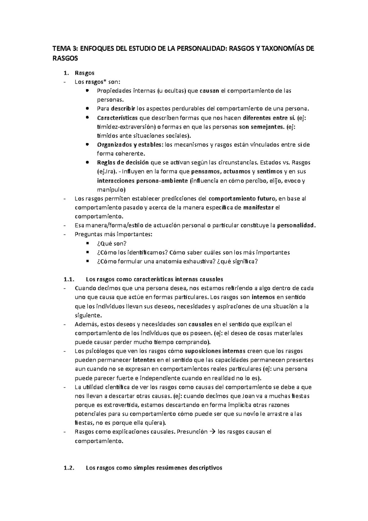 TEMA 3 - Ana Verdejo - TEMA 3: ENFOQUES DEL ESTUDIO DE LA PERSONALIDAD ...