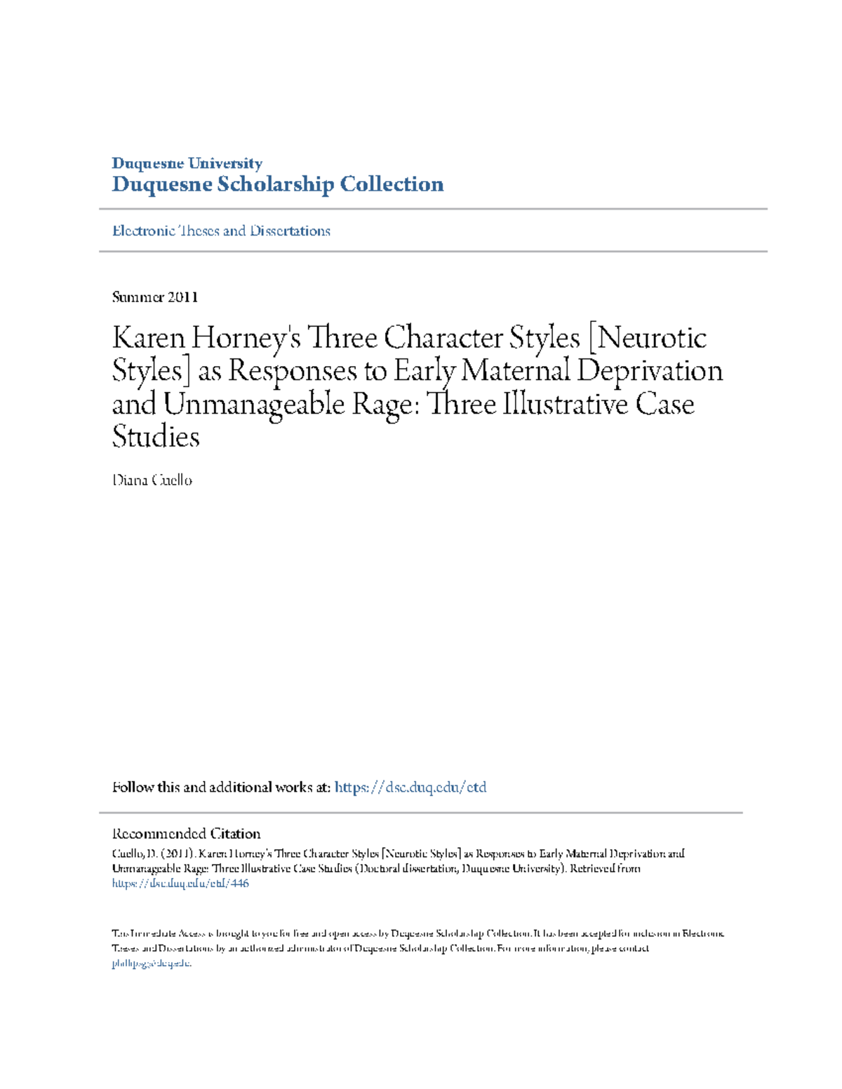 Karen Horneys Three Character Styles [Neurotic Styles] as Respo ...