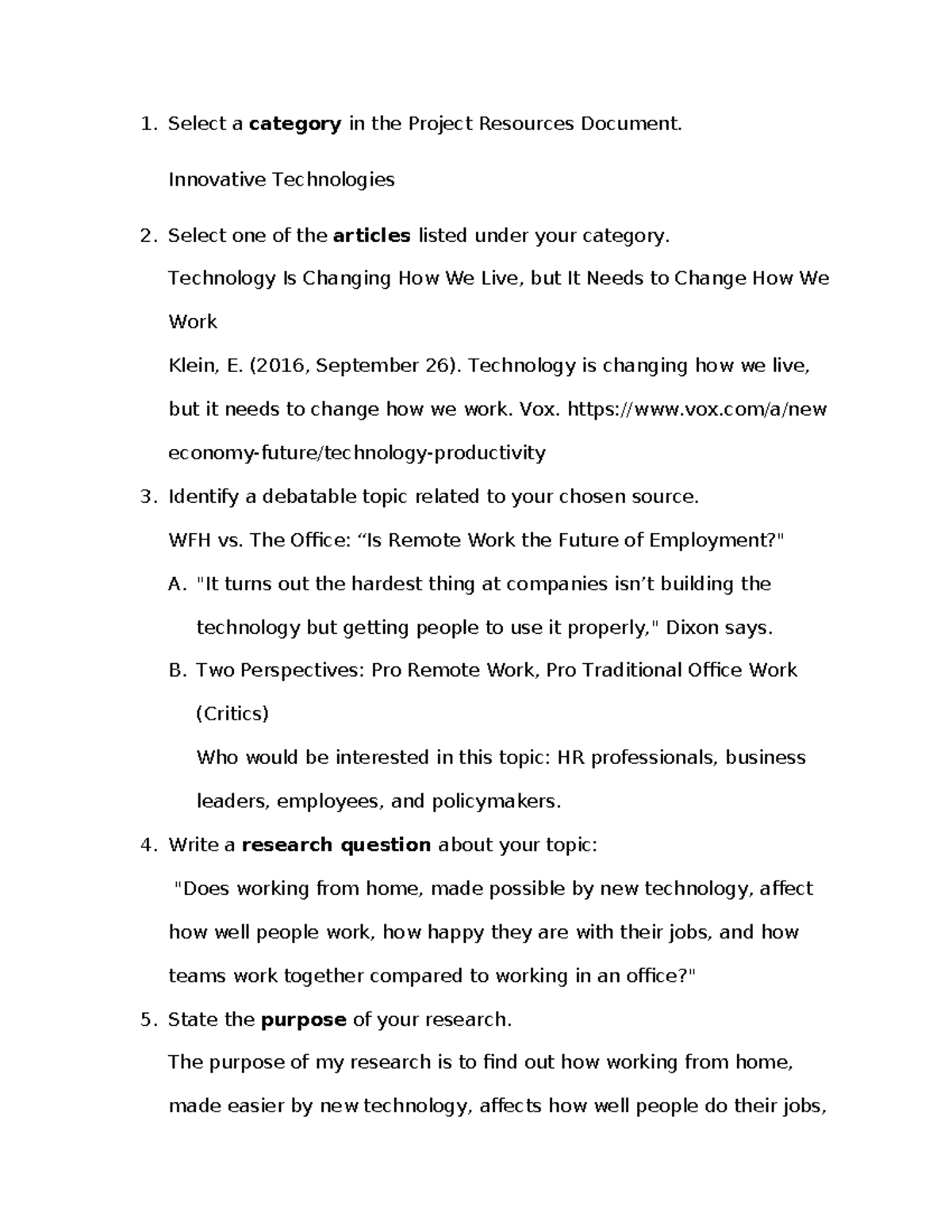 Module 1Assignment - Select a category in the Project Resources ...