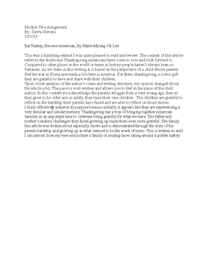 Hum mod 3 - Module 3 assignment - Sierra Stevens Module 3 Short Answer ...