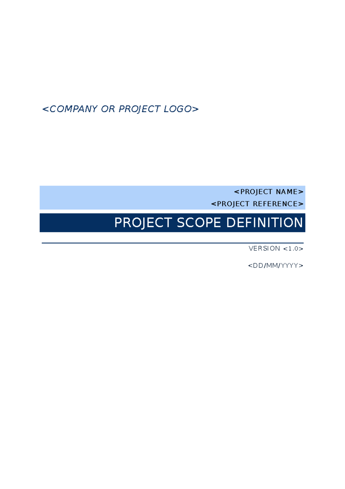 Project-scope-definition - PROJECT SCOPE DEFINITION VERSION - Studocu
