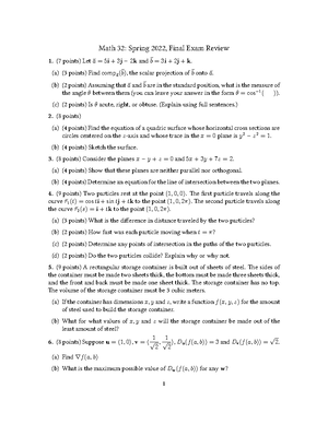 MATH 32 Exam 2 - Exam 2 paper - Math 32, Fall 2015, Term Test II ...
