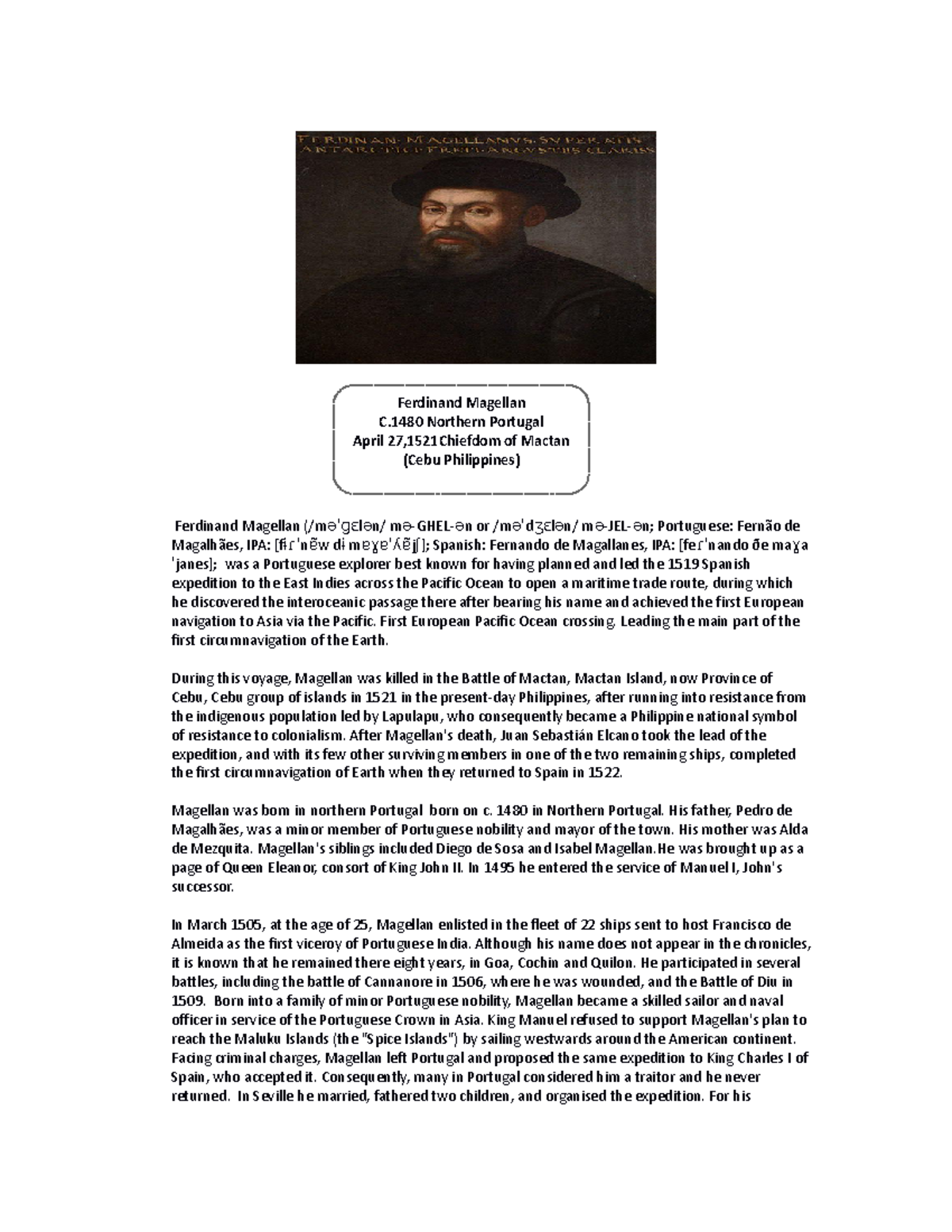 History-WPS-Office - History - Ferdinand Magellan (/m əˈɡɛ əl n/ m ə ...