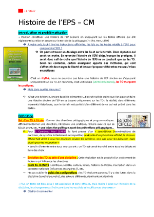 CM N°3 et 4 - cours histoire L3 EM