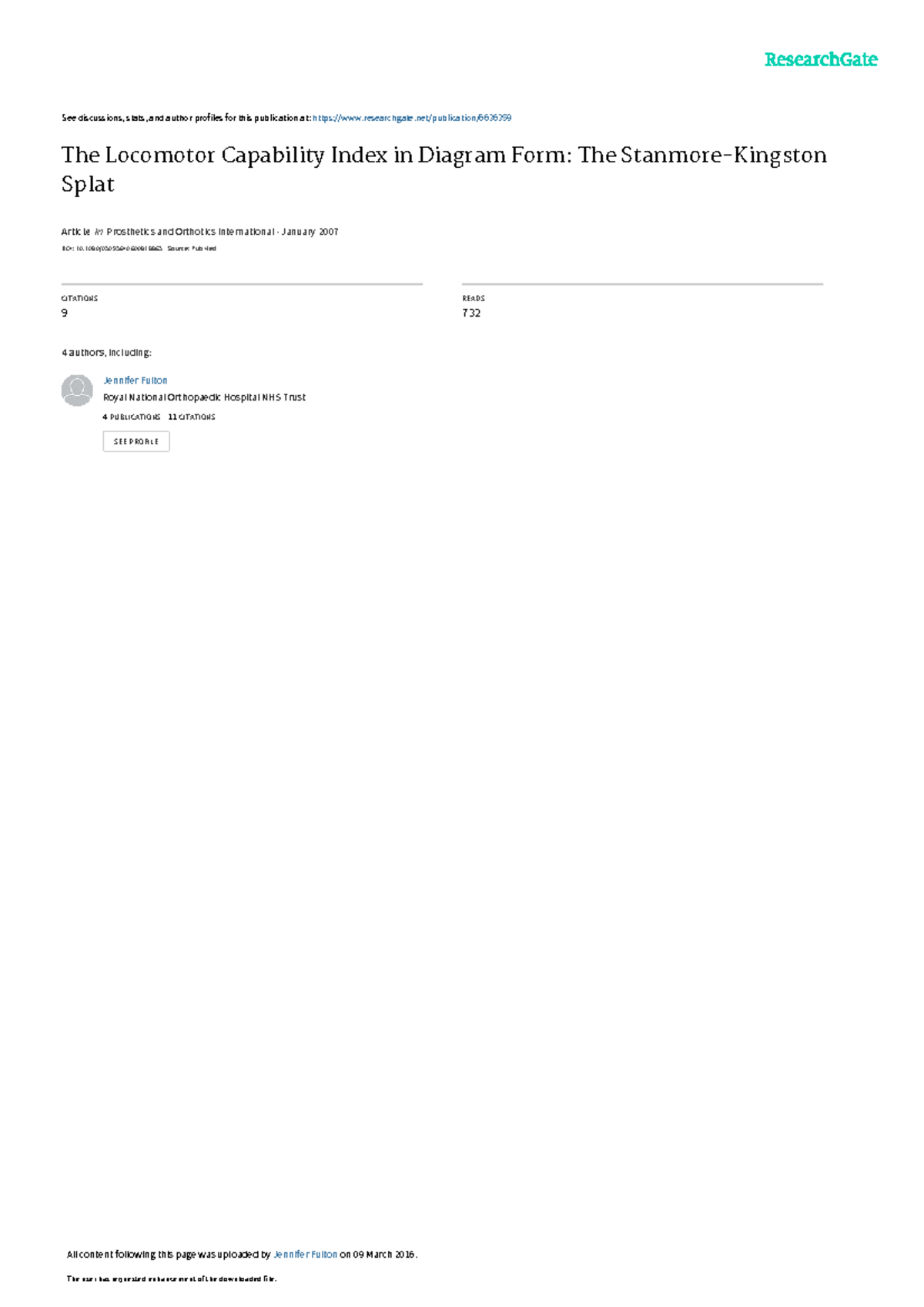 The Locomotor Capability Index in Diagram Form The - ####### See ...