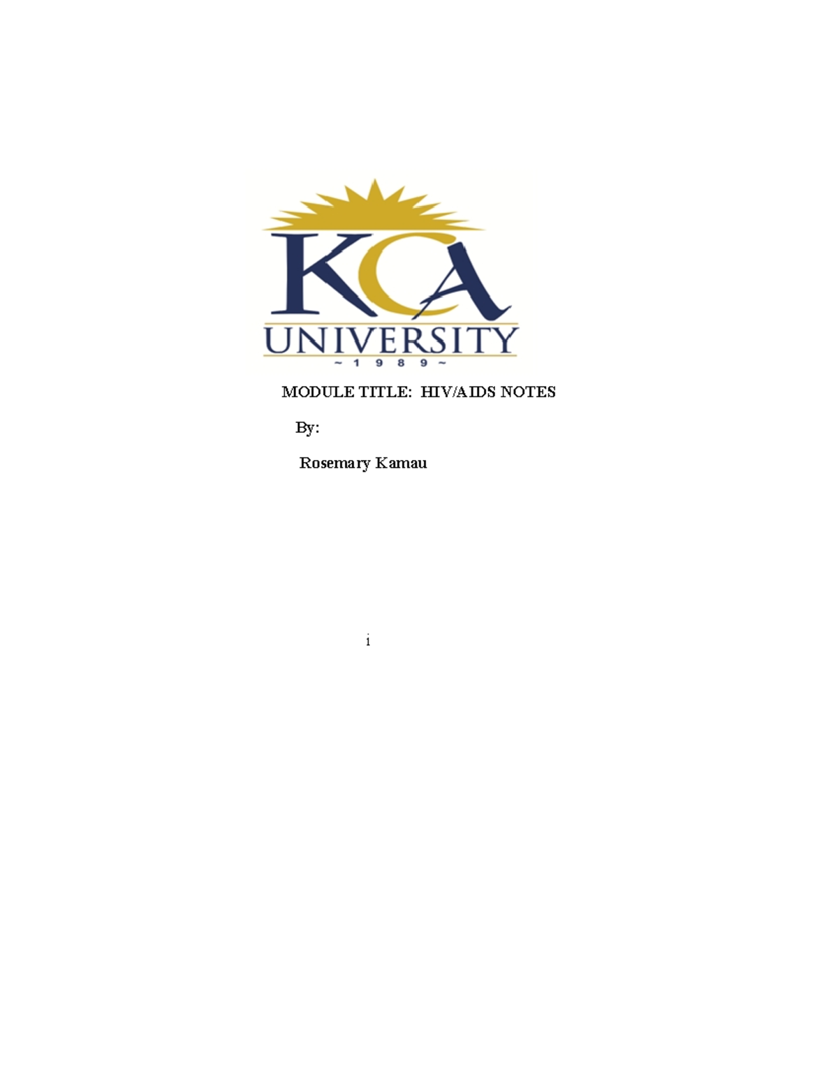 HIV-AIDS Refined Study Notes - MODULE TITLE: HIV/AIDS NOTES By ...