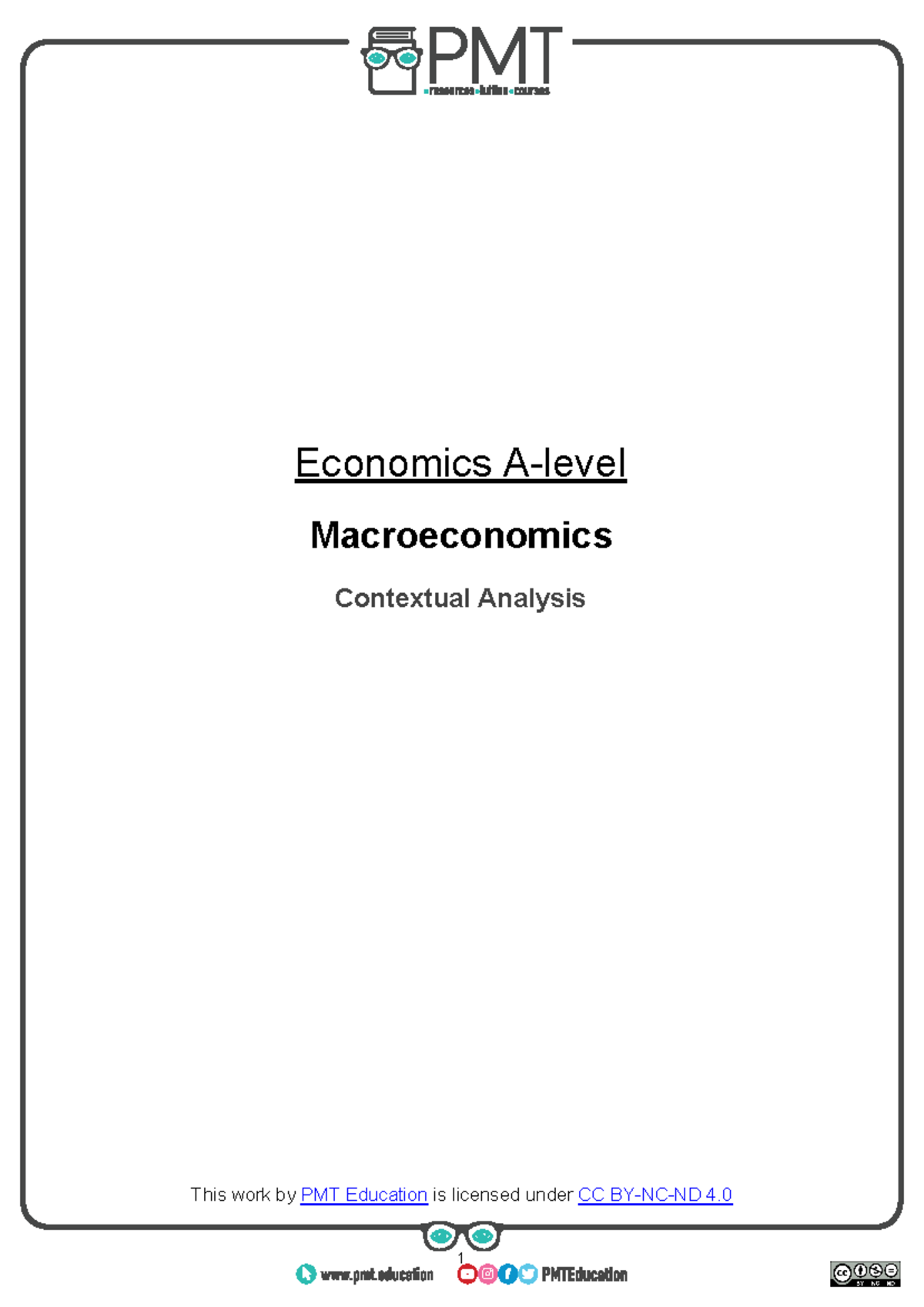 Contextual Analysis- Macroeconomics - bit/pmt-edu-cc bit/pmt-cc Economics A-level Macroeconomics ...