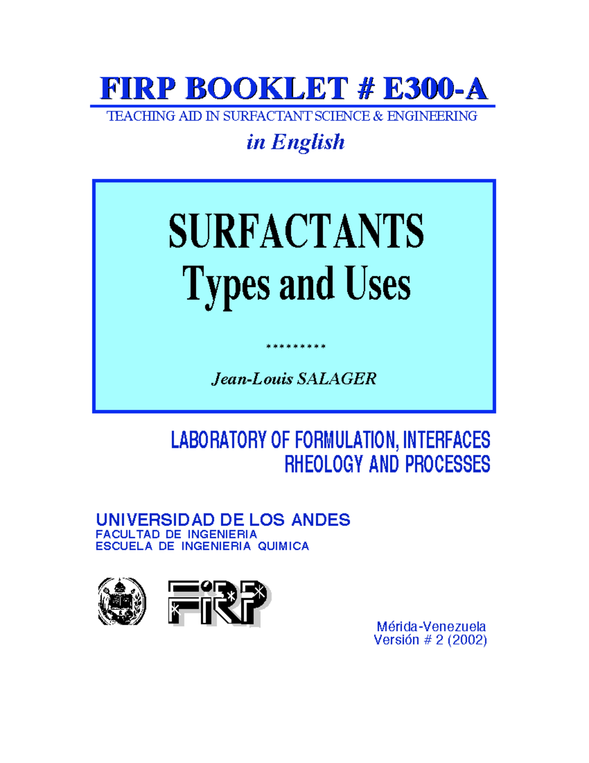 Laboratory OF Formulation Interfaces RHE - LABORATORY OF FORMULATION ...