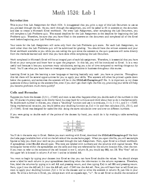 1524lab4 - NOTES FOR CALC - Math 1524: Lab 4 Introduction As usual, we ...