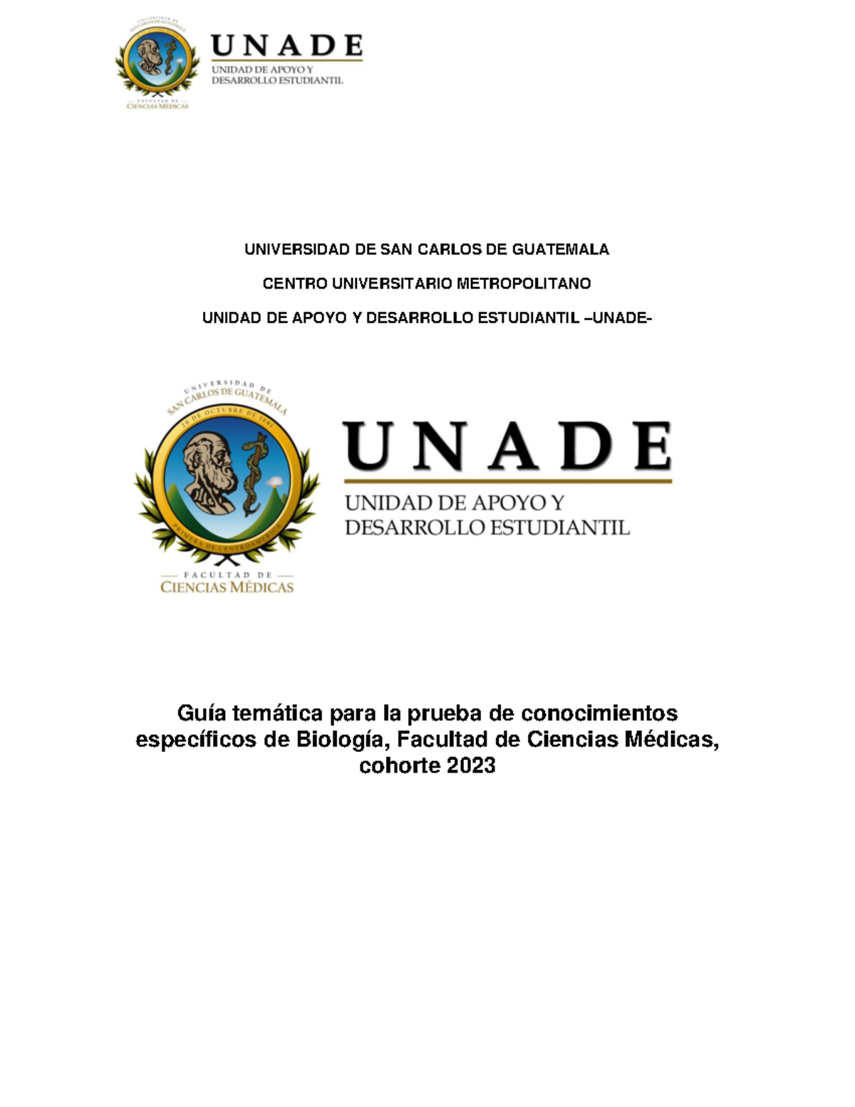 GUIA Temática DE Biología Cohorte 2023 - UNIVERSIDAD DE SAN CARLOS DE ... GUIA Temática DE Biología Cohorte 2023 - UNIVERSIDAD DE SAN CARLOS DE ...