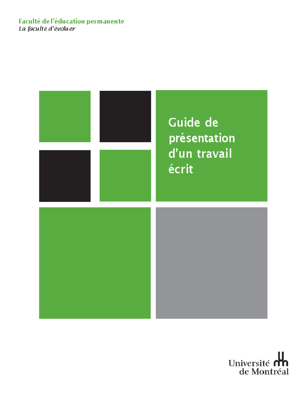 Guidepresentation - Guide pour présenter travaux udem droit - Faculté ...