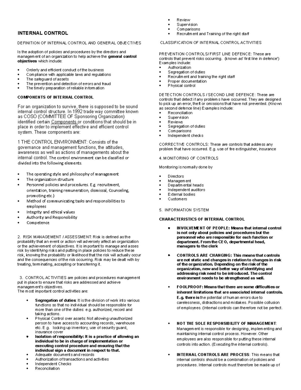 Lecture NOTE audit ii internal Control lecture (1) e21556711669 ...