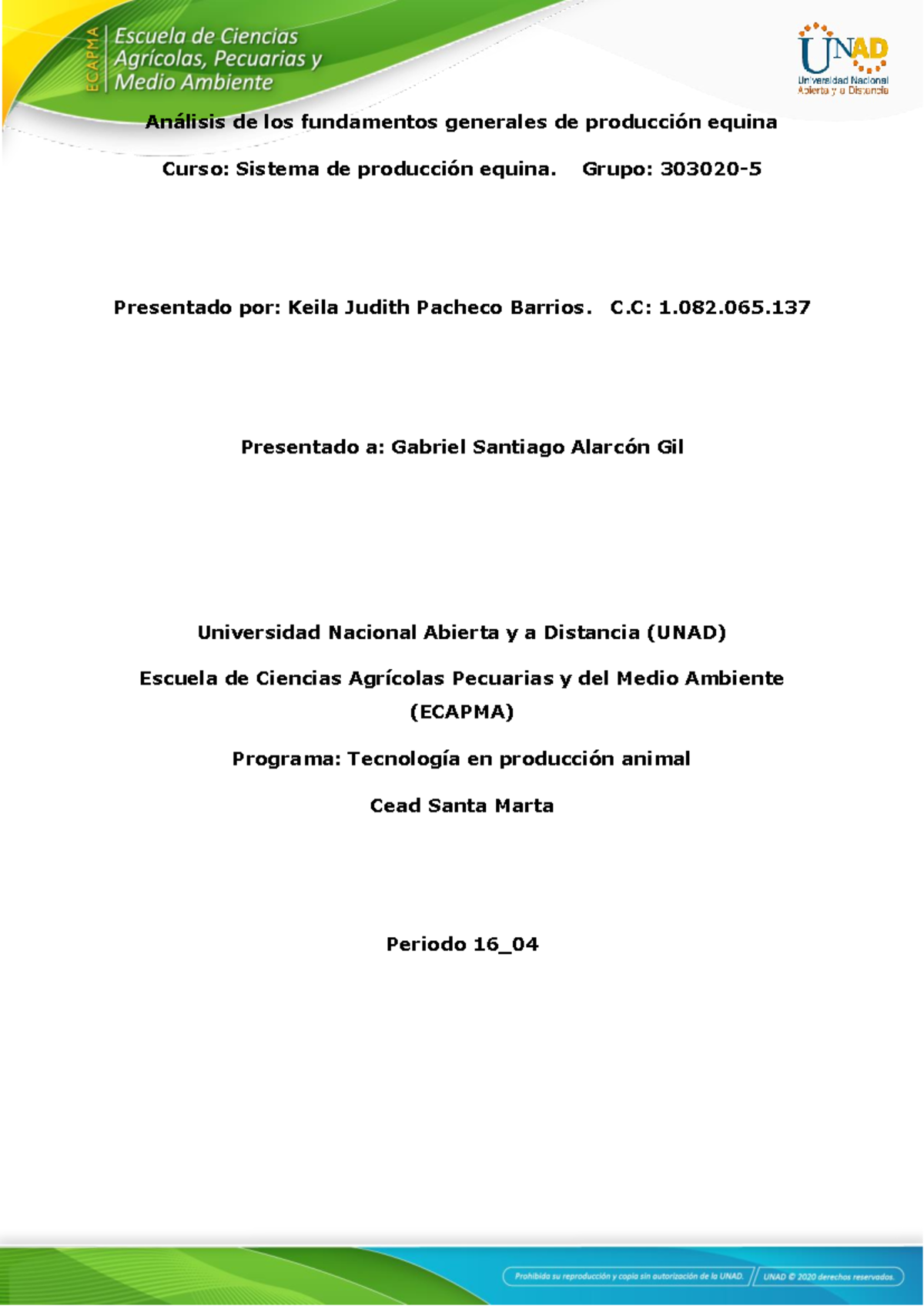 Tarea 1 sistema de producción equina - Análisis de los fundamentos ...