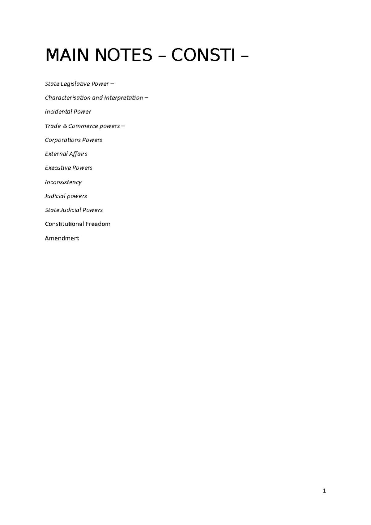 Constitutional Exam Notes 2019 - MAIN NOTES – CONSTI – State ...