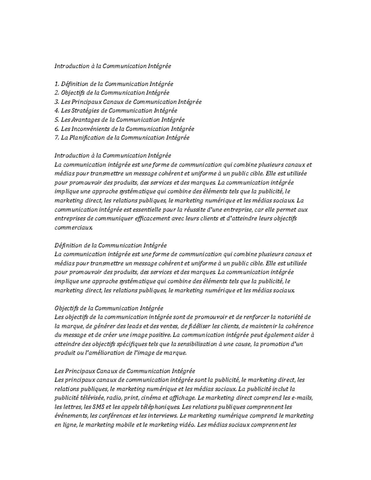Integrated Marketing Communications Study Notes - Introduction à la ...