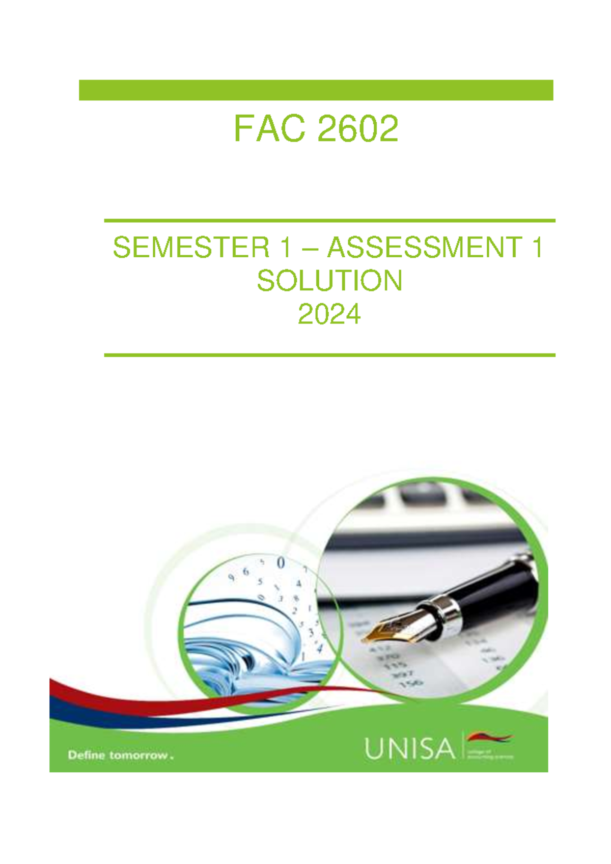FAC 2602 - 2024 - S1 - Assessment 1 Solution - FAC 2602 2023 SEMESTER 1 ...