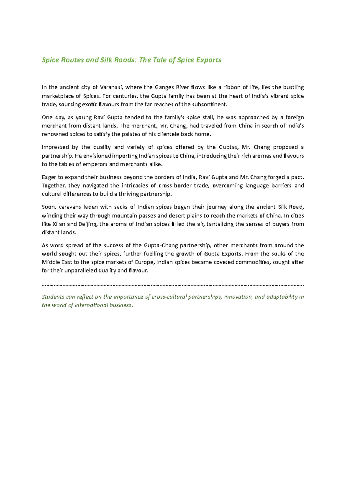 Spice Route & Silk Roads - Spice Routes and Silk Roads: The Tale of ...