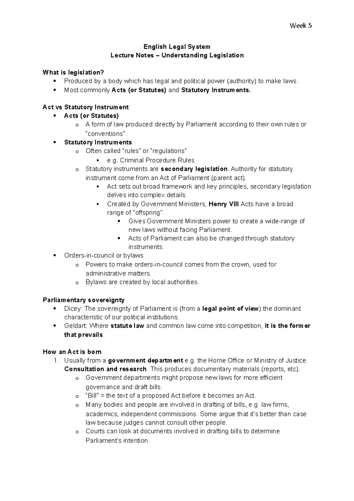 Understanding Legislation - Most commonly Acts (or Statutes) and ...
