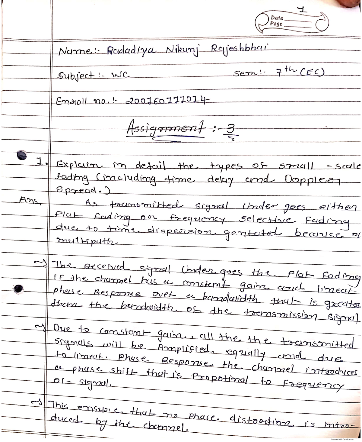 Assignment 3(WC) - Wireless Communication - Studocu
