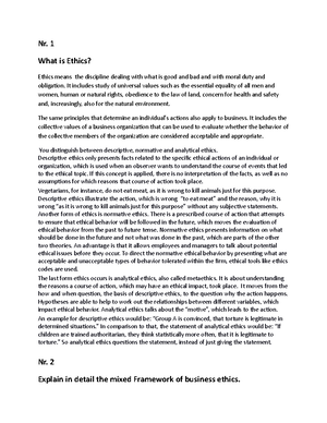 Business Ethics Short Script final - Business Ethics Short Script What ...