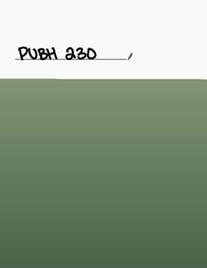 PUBH 230 CH 10 notes - Public Health Chapter 10 review before quiz - 1 ...