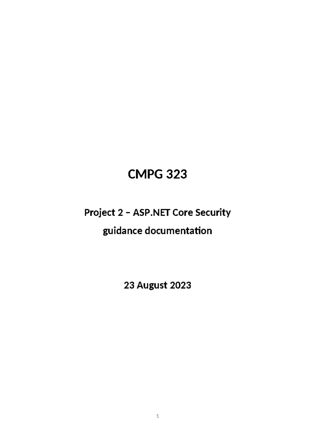 ASP.NET Core security guidance 23 August 2023 updated - CMPG 323 ...