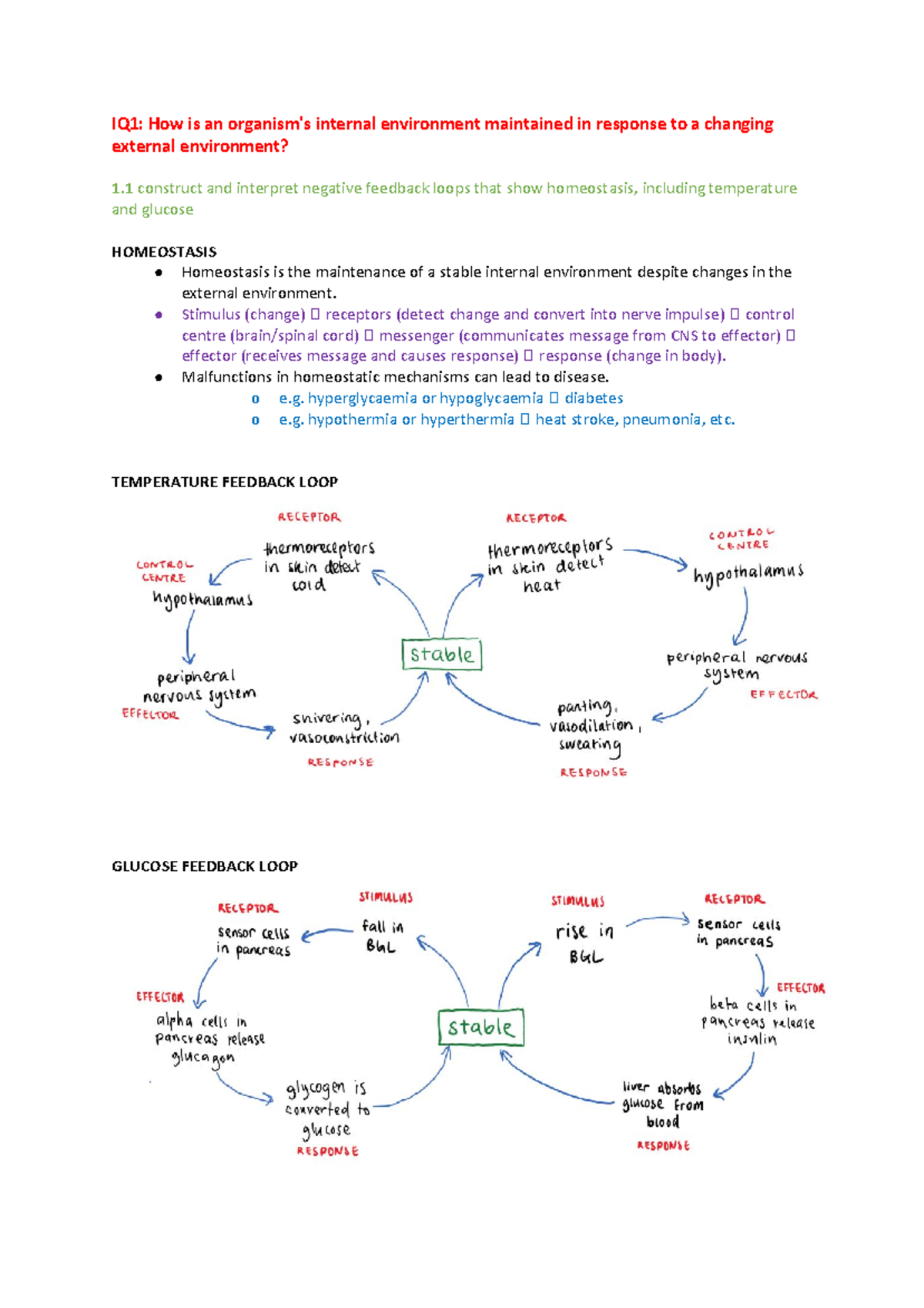 2019 BIO Module 8 Notes Charlotte P - IQ1: How is an organism's ...