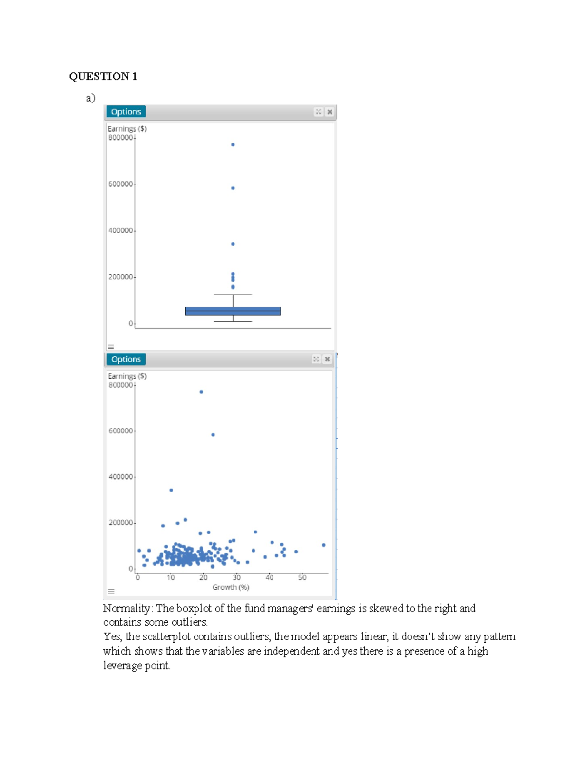 ADM2304 Assignment 4 - assigment - QUESTION 1 a) Normality: The boxplot of the fund managers ...