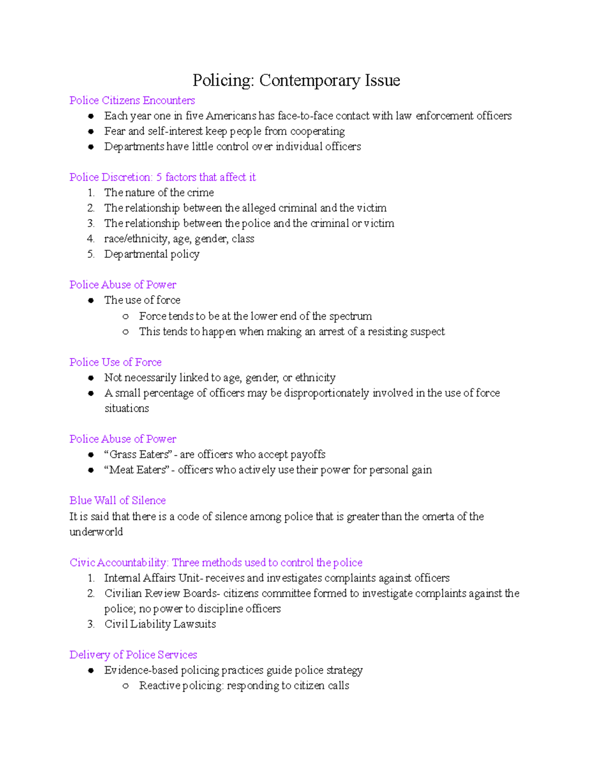 Policing Contemporary Issues and Challenges Ch.5 - Policing ...