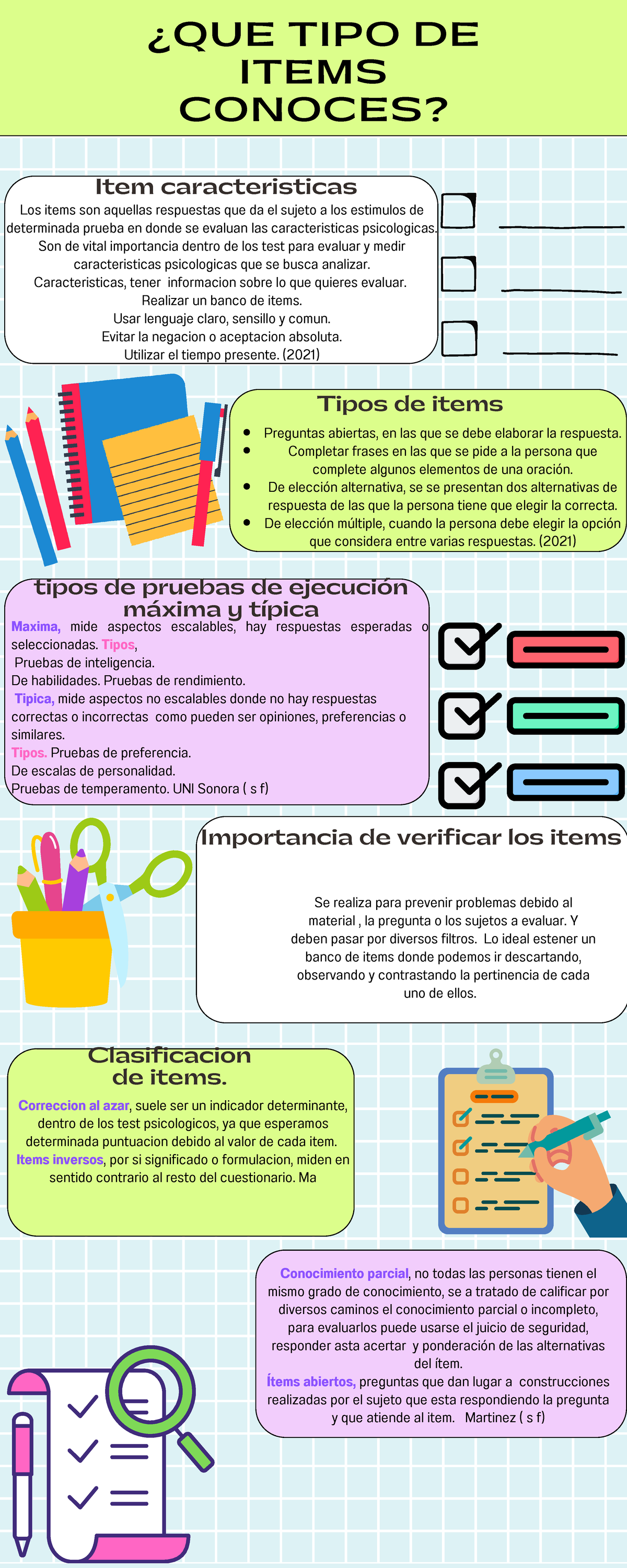 Que tipo de items conoces - Los items son aquellas respuestas que da el ...