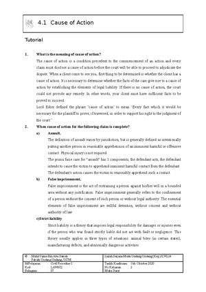 Injunctions tutorials - Injunctions – Tutorials 1. Explain the classifications of injunctions ...