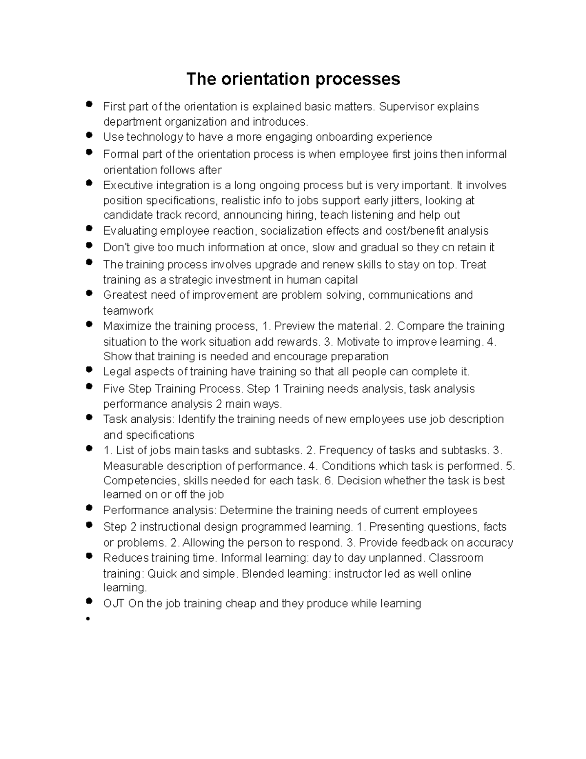 The orientation processes - Supervisor explains department organization ...
