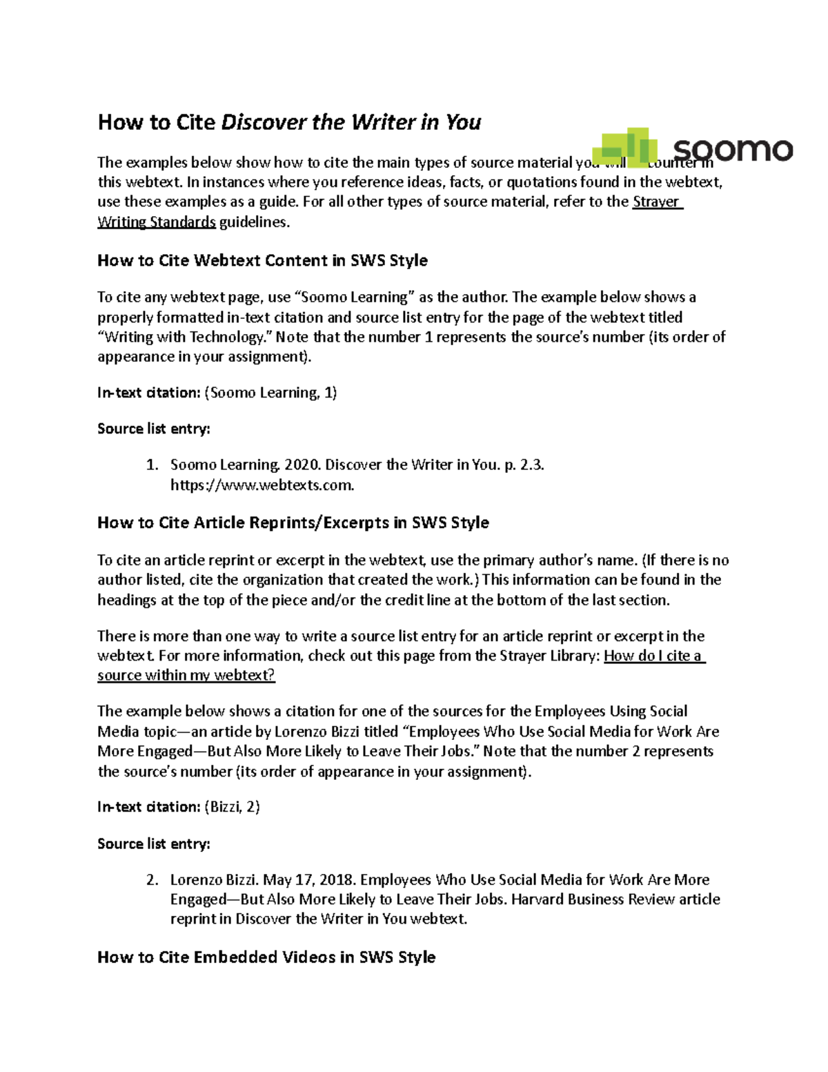 ENG116 1e V10 Citation Guide - How to Cite Discover the Writer in You ...