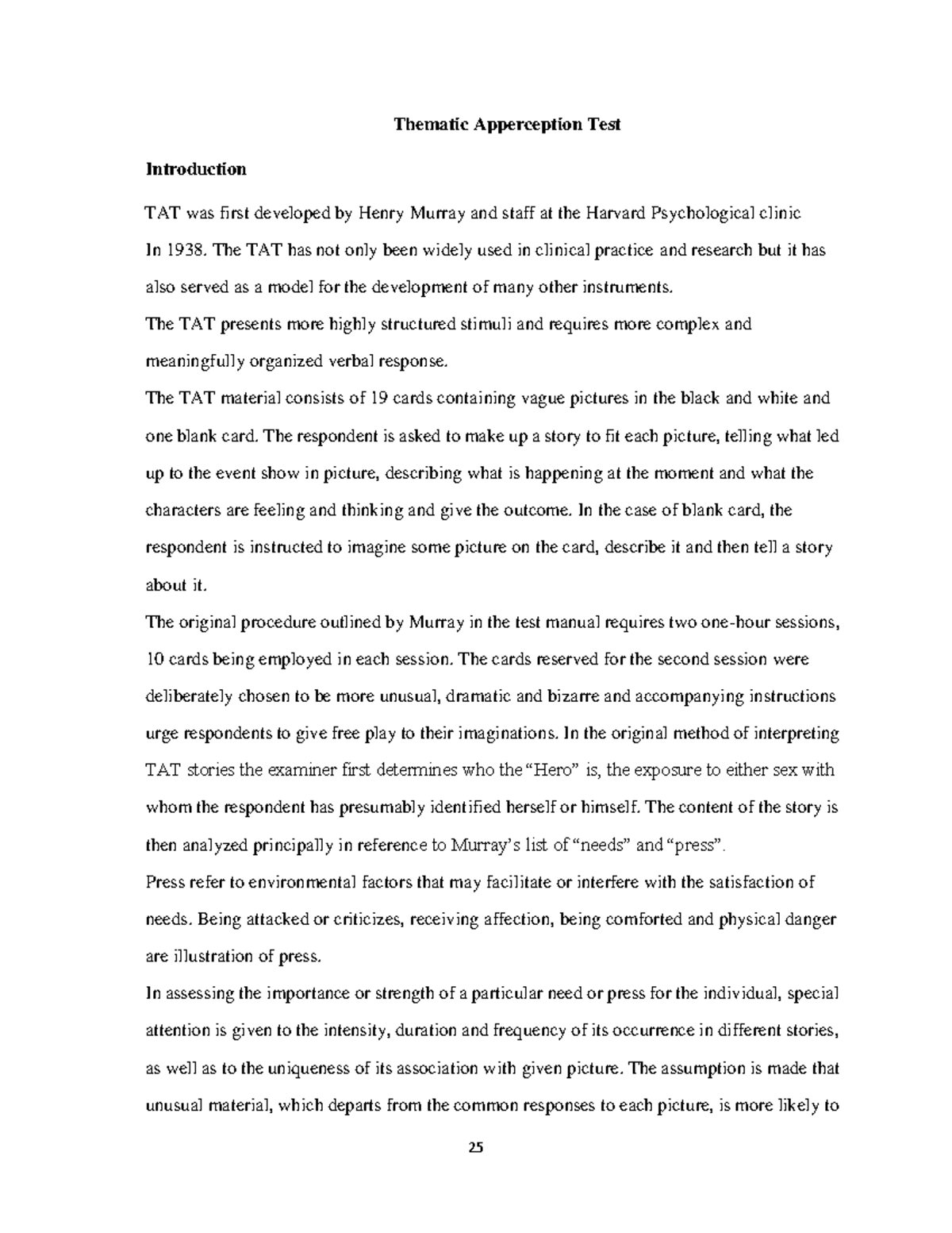 Thematic Apperception Test pdf - Thematic Apperception Test ...