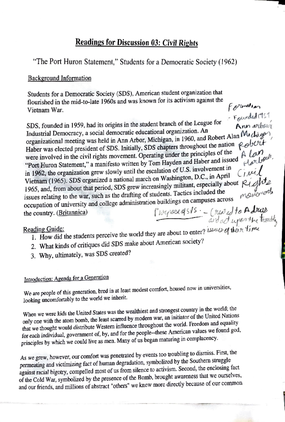 Disc 4 notes - dance - Readings for Discussion 03: Civil Rights Port ...