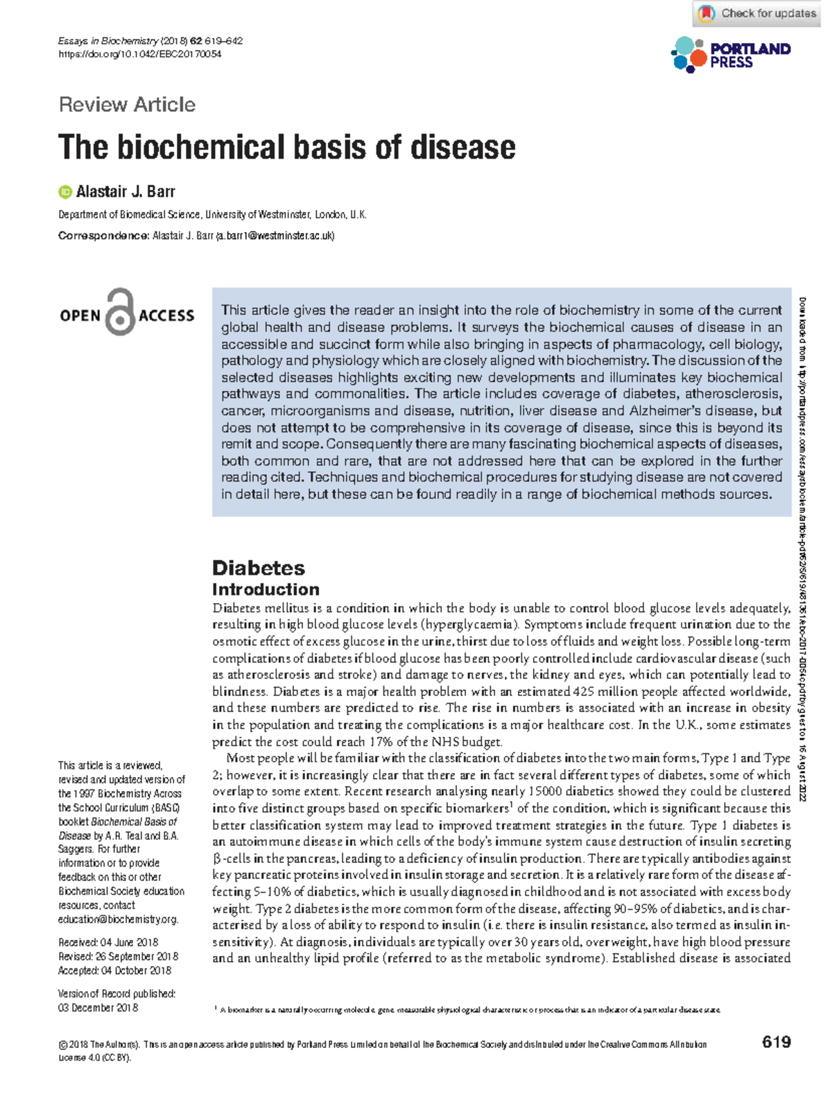 The biochemical basis of disease 502lzef2v1 - doi/10.1042/EBC This ...
